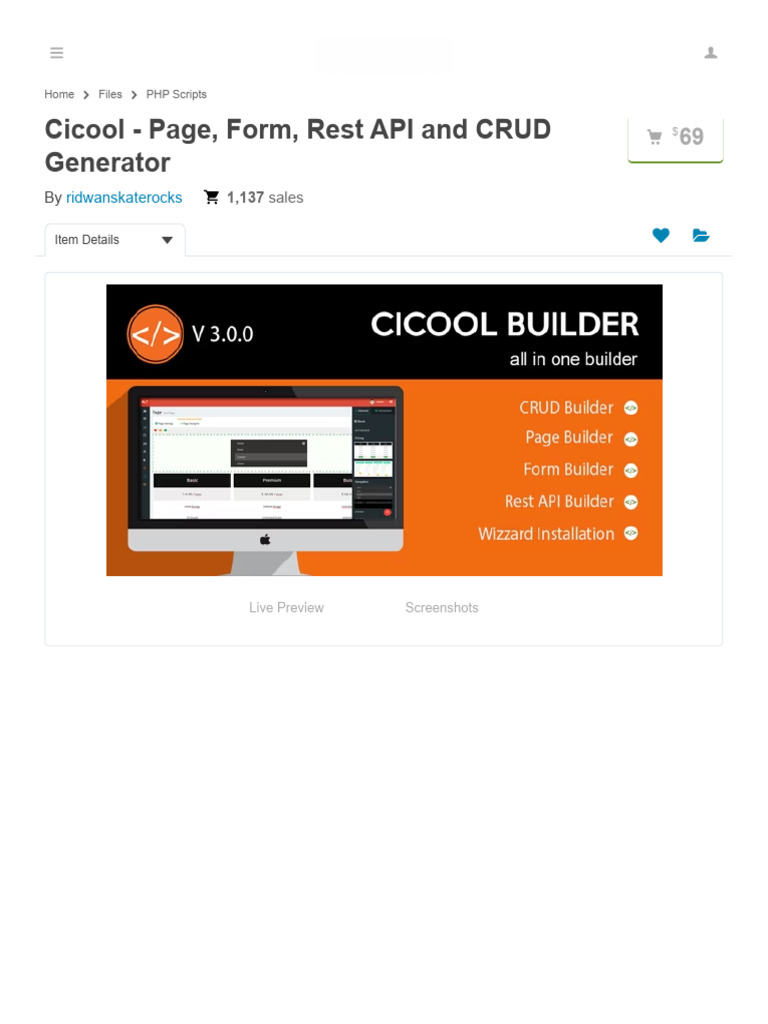 Cicool - Page, Form, Rest API and CRUD Generator by Ridwanskaterocks | PDF | Business