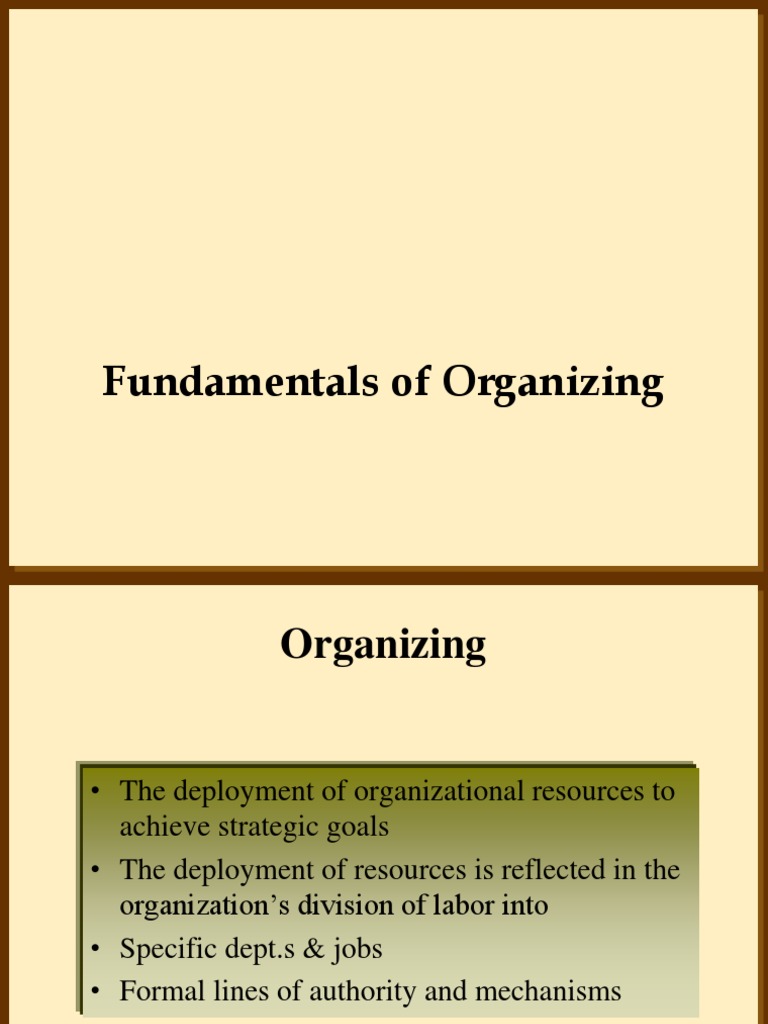 Organizing 1 | PDF | Division Of Labour | Decentralization
