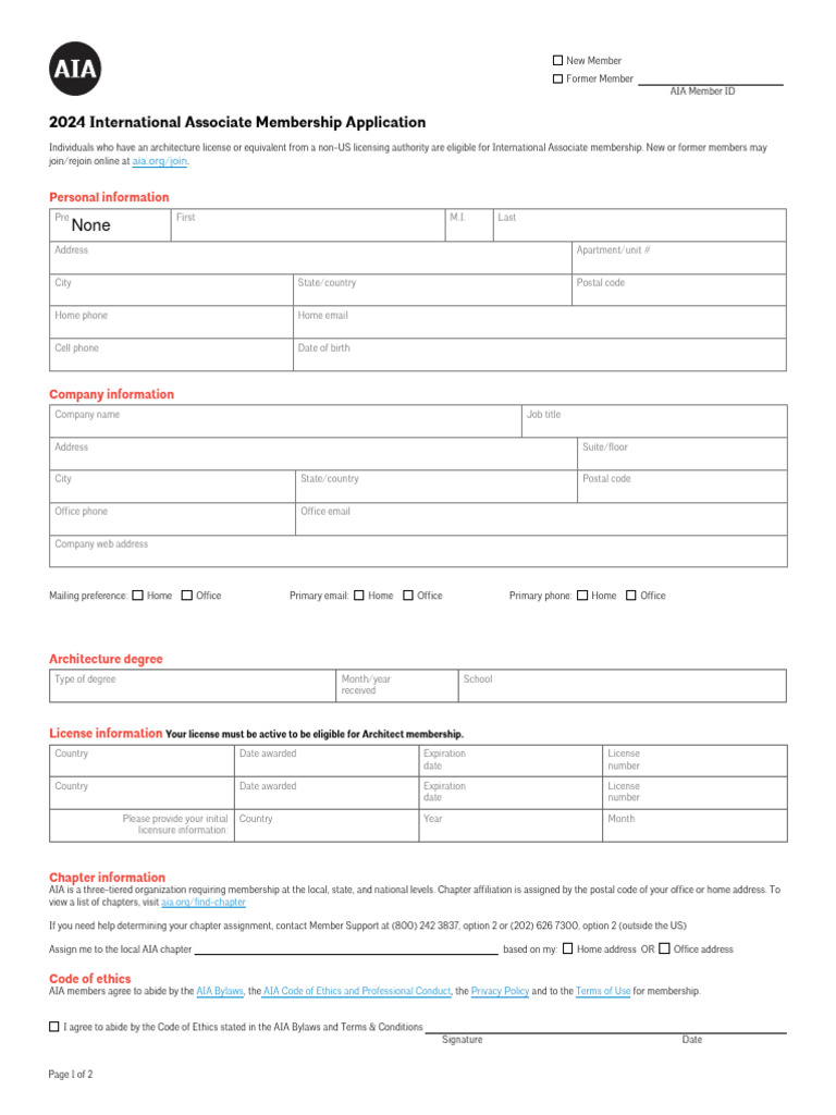 Aia 2024 International Associate Application | PDF | Race And Ethnicity ...