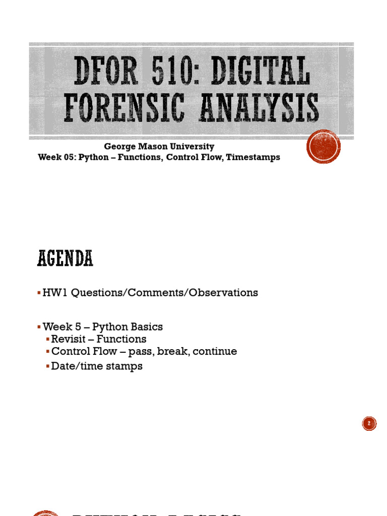 DFOR510 Week05 Func Flow Time | PDF | Control Flow | Parameter (Computer Programming)