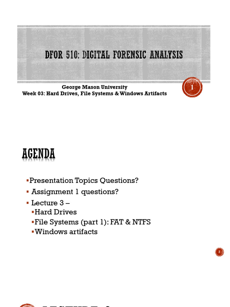 DFOR510 Week03 Drives FileSys Windows | PDF | Windows Registry | Computer File
