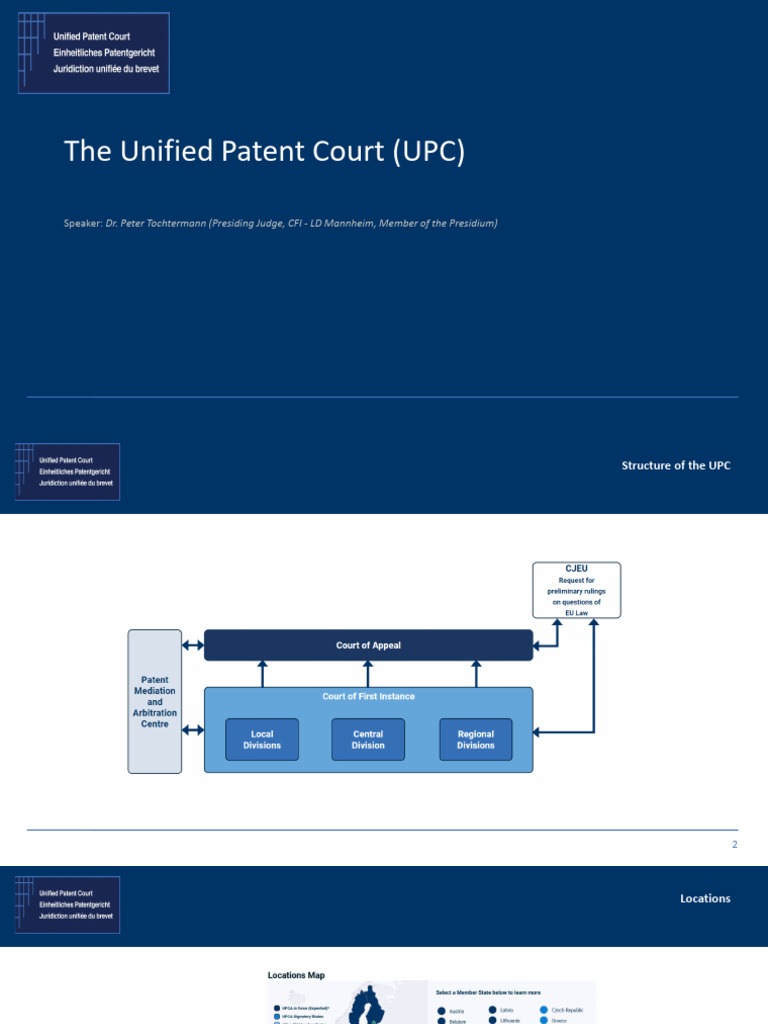 UPC Presentation | PDF | Glossary Of Patent Law Terms | Business Law
