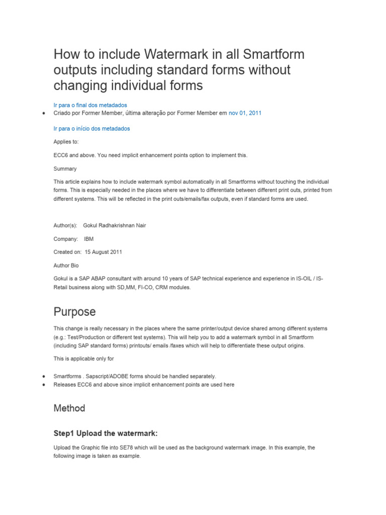 How To Include Watermark in All Smartform | PDF | Dos | Office Equipment