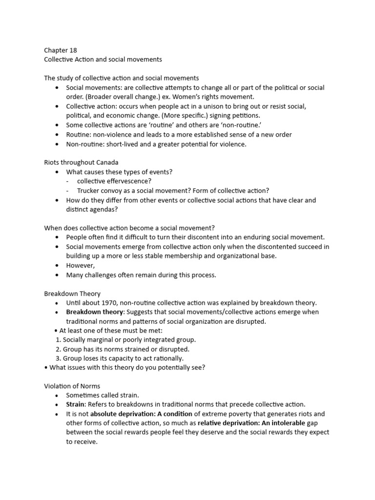 chapter 18 sociology | PDF | Social Movements | Collective Action