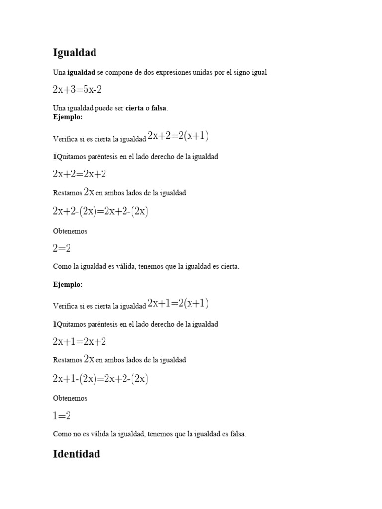 Ecuaciones e Inecuaciones | PDF | Ecuaciones | Desigualdad (Matemáticas)
