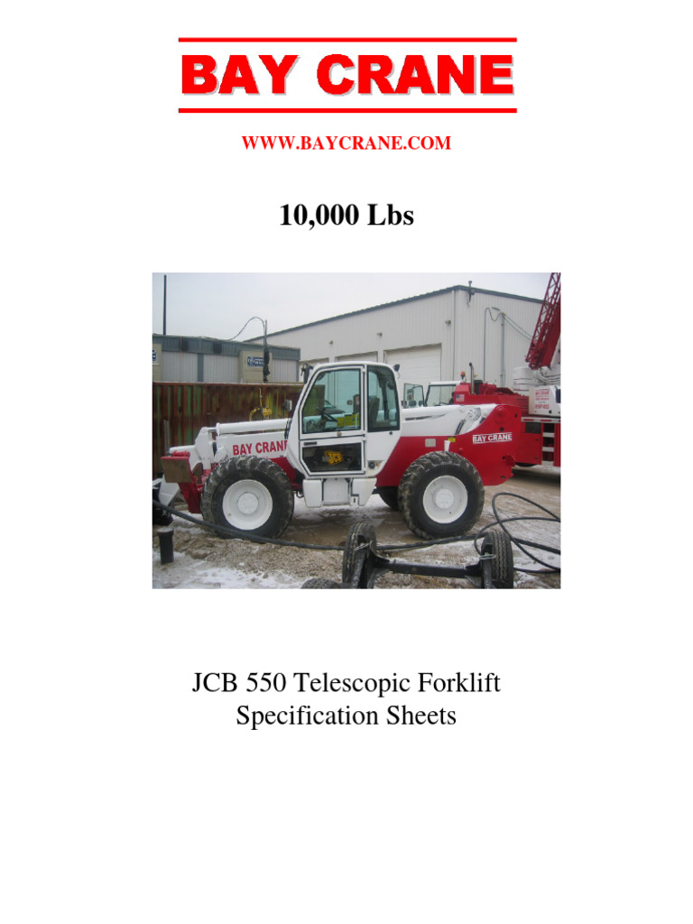 10 000 LB JCB550 Loadall | PDF | Loader (Equipment) | Vehicles