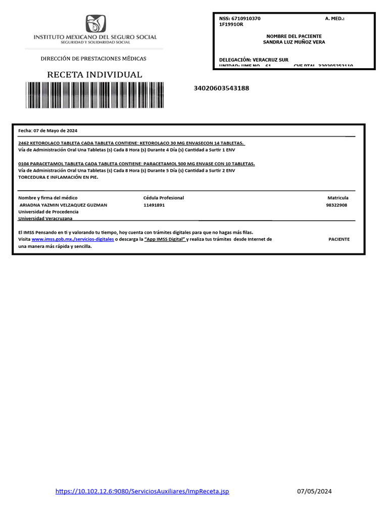 Receta Imss Editable | PDF