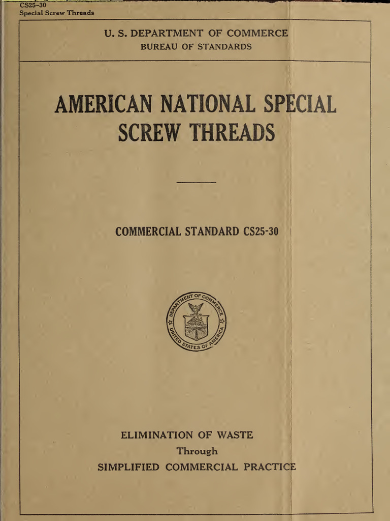 Bureau of Standartds - American National Special Screw Threads July-1 ...