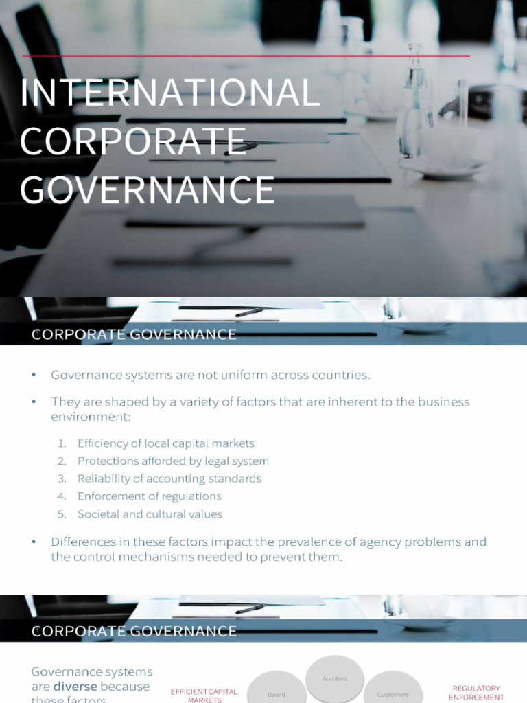 International Corporate Governance Slides | PDF