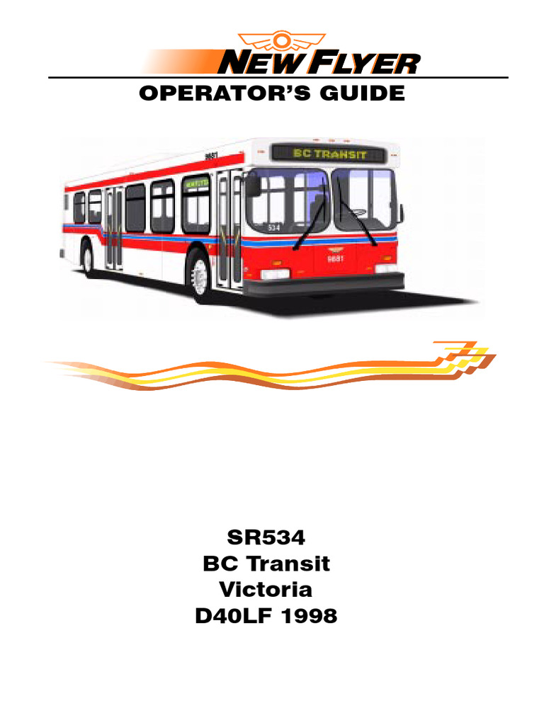 1998 New Flyer D40LF Operator Manual | PDF | Door | Steering