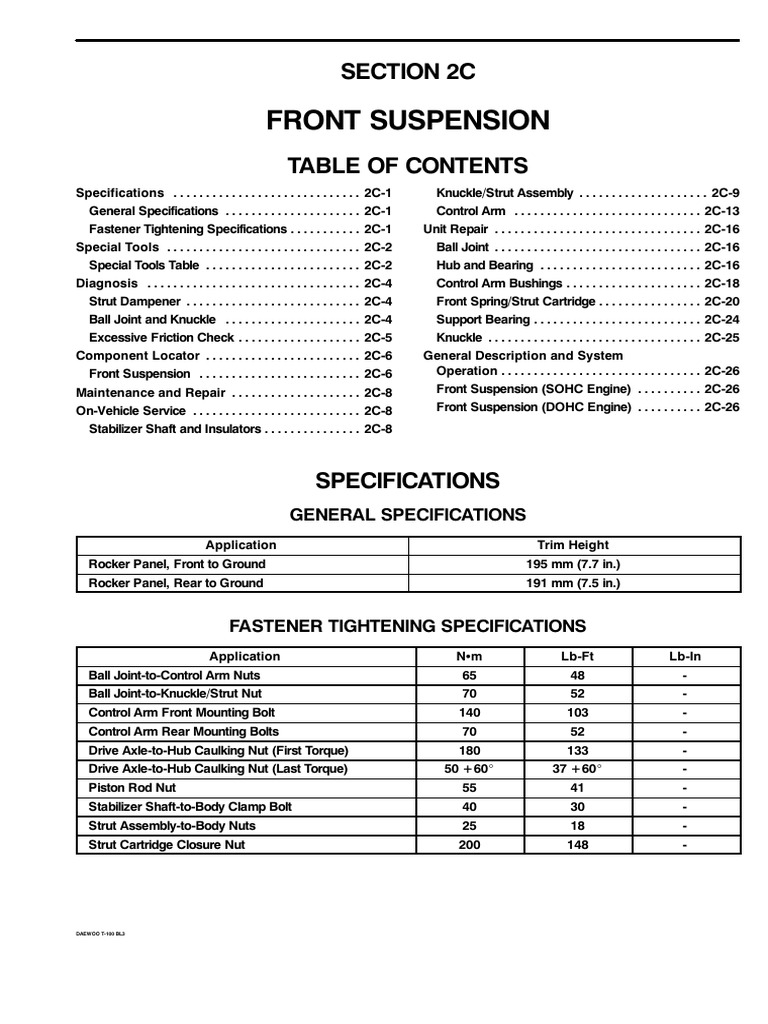 2C. Front Suspension | PDF