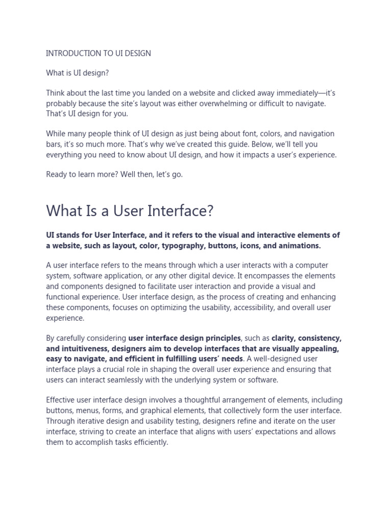 INTRODUCTION TO UI DESIGN - FAA 208 Computer Art | PDF | User Interface Design | User Interface