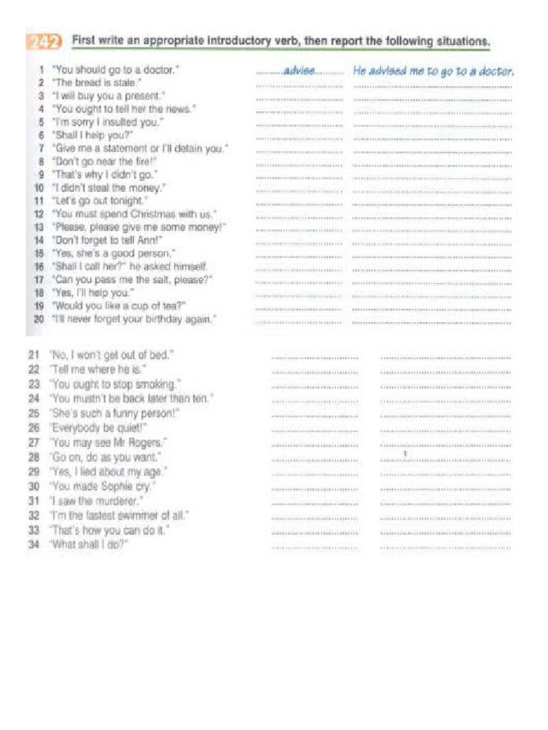 Reporting Verbs | PDF