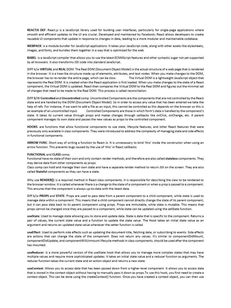 REACTJS | PDF | Document Object Model | Java Script