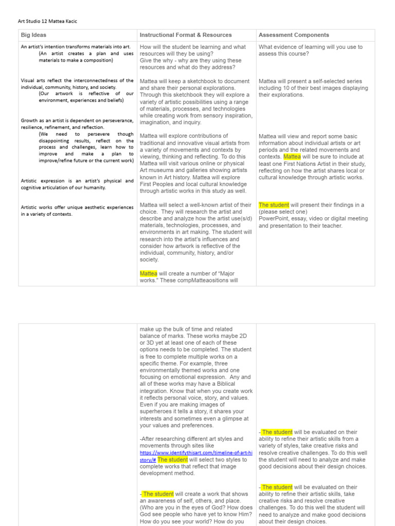 Art Studio 12 SLP Mattea Kacic | PDF | Experience | Psychological ...