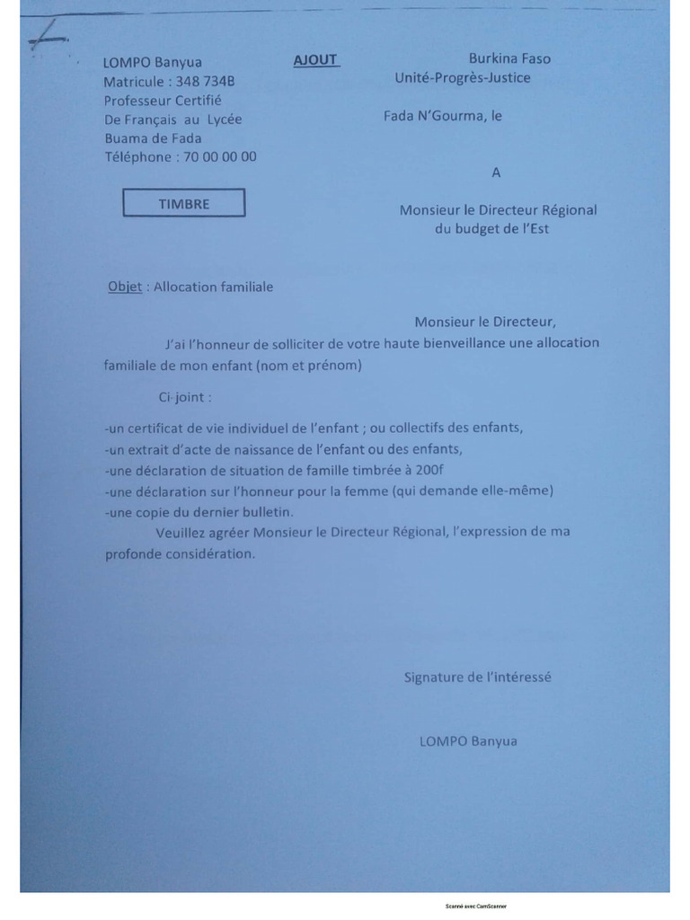 Allocation Familiale Et Titularisation | PDF