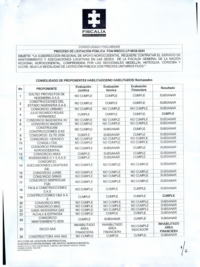 INFORME CONSOLIDADO PRELIMINAR | PDF