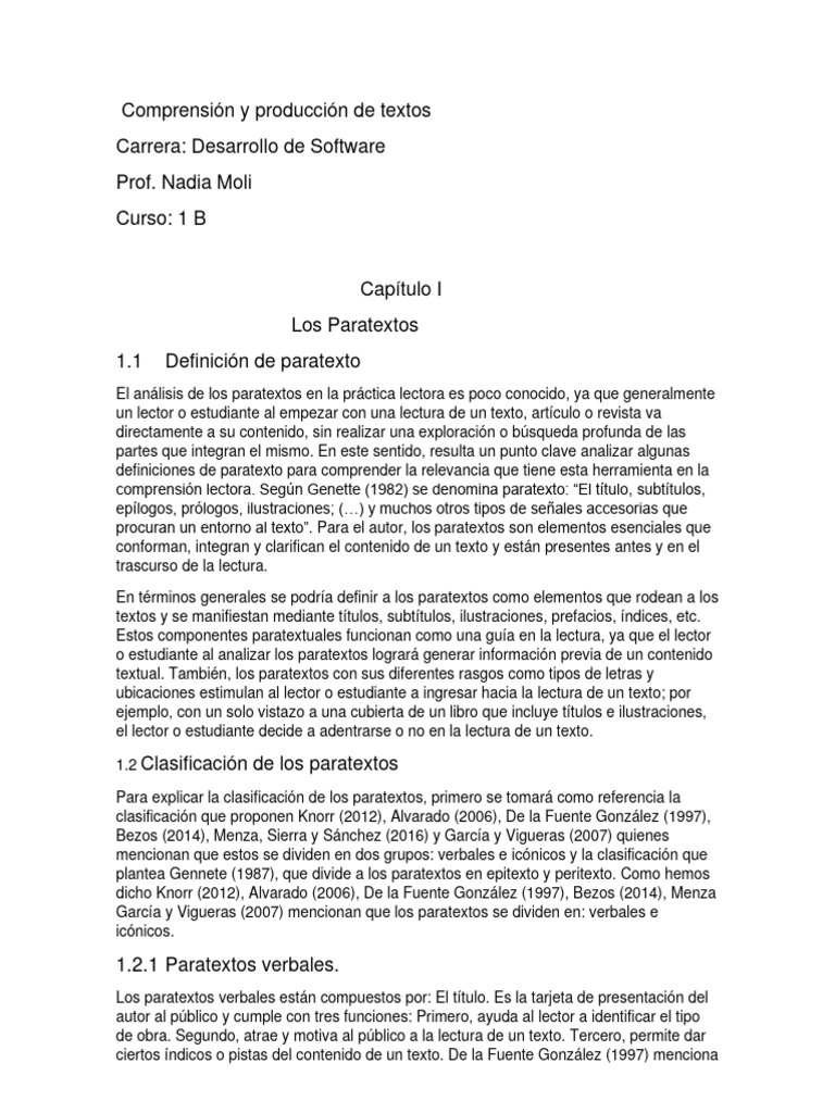Paratextos | PDF | Comprensión lectora | Cognición