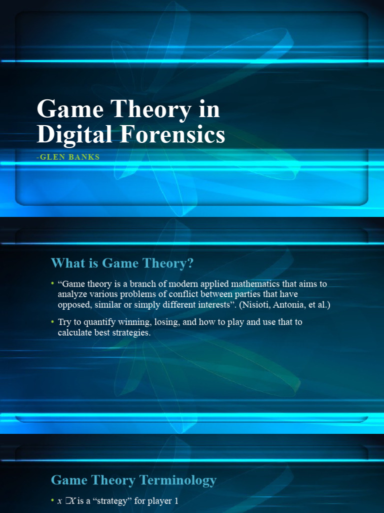 Game Theory in Digital Forensics | PDF | Game Theory | Applied Mathematics