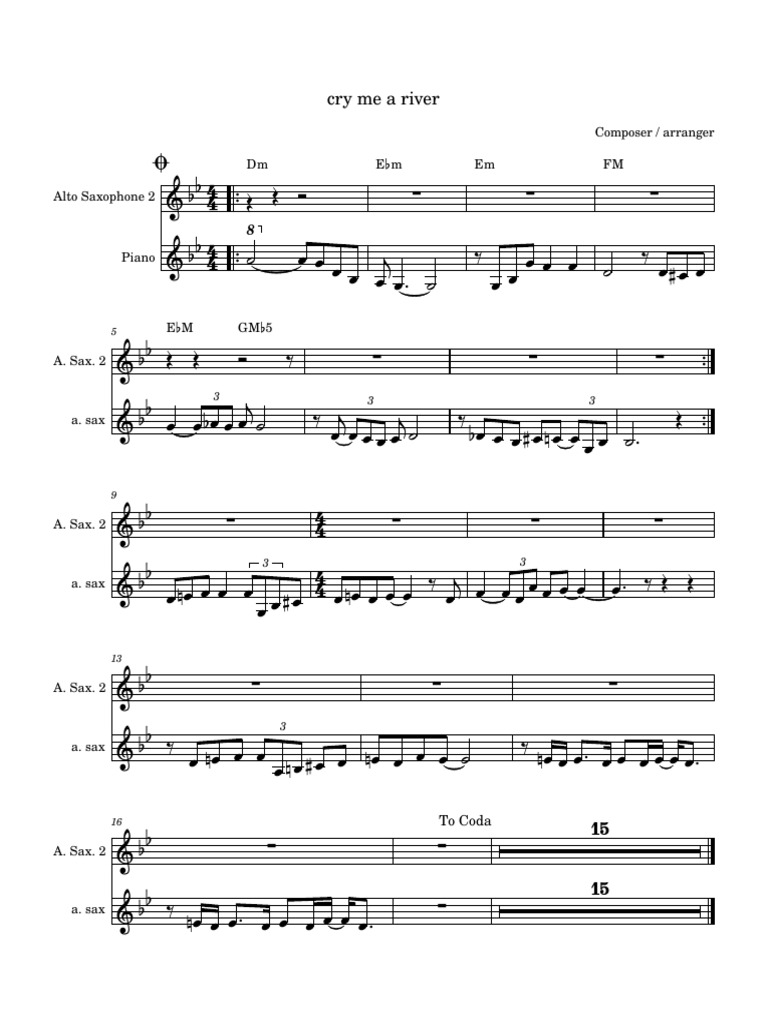 Melody Lead Sheet Rough Draft | PDF | Saxophone | Musical Instruments