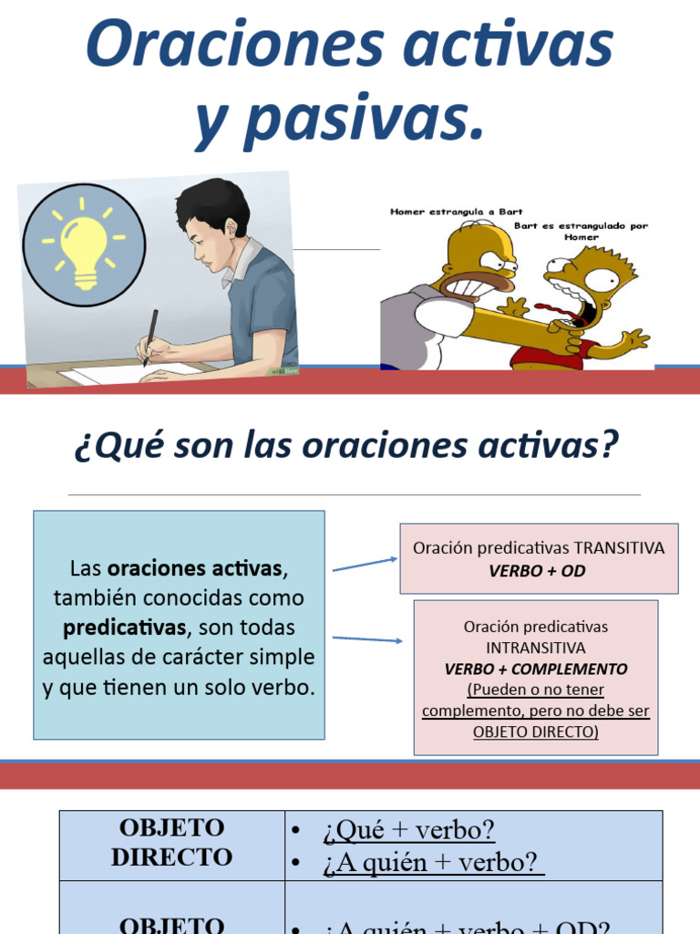 Oraciones Activas y Pasivas | PDF | Verbo | Objeto (gramática)