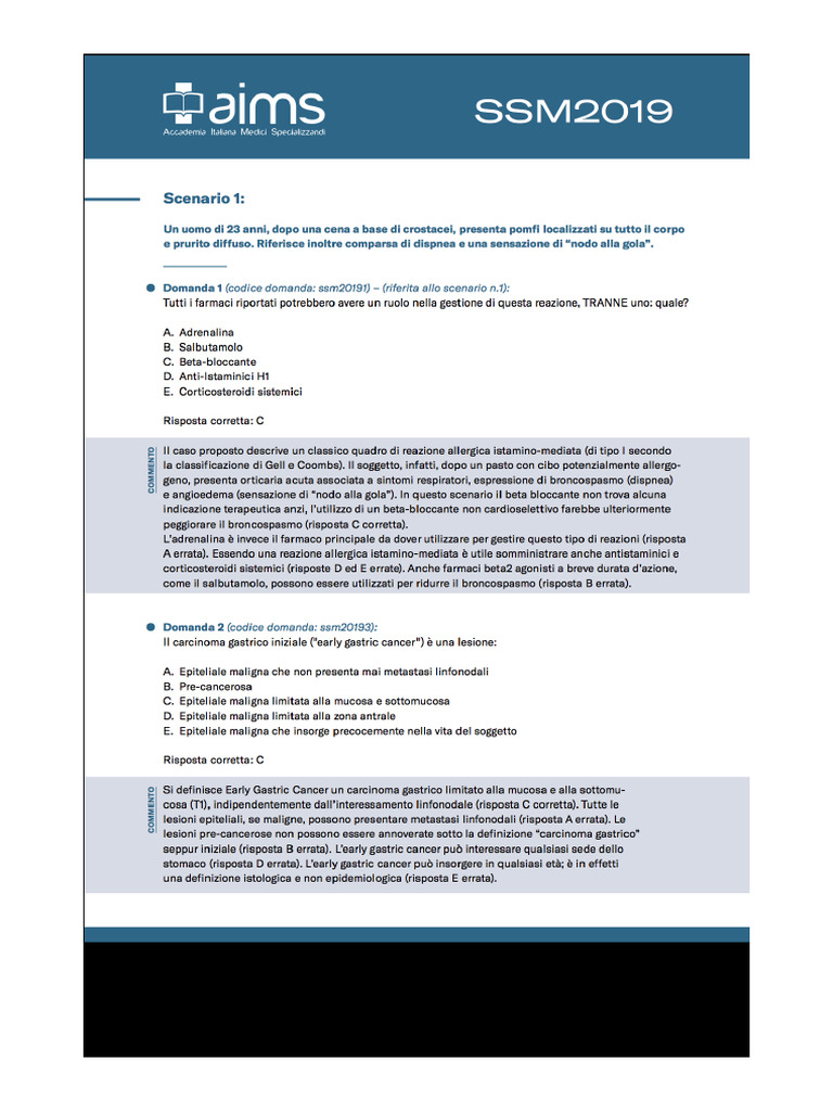 SSM 2019 Commentato | PDF