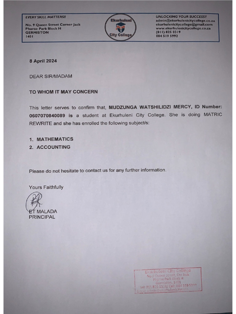 Testimonial letter | PDF