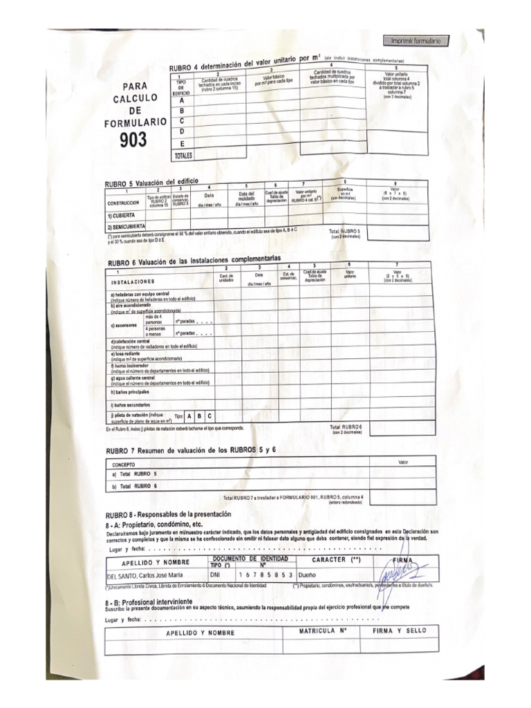 Formulario 903 Editado | PDF | Loseta | Cortina