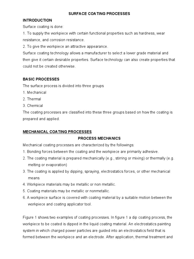 Surface Coating Processes | PDF | Metals | Industrial Processes