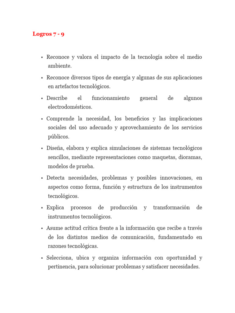 Logros de Tec 10 y 11 | PDF