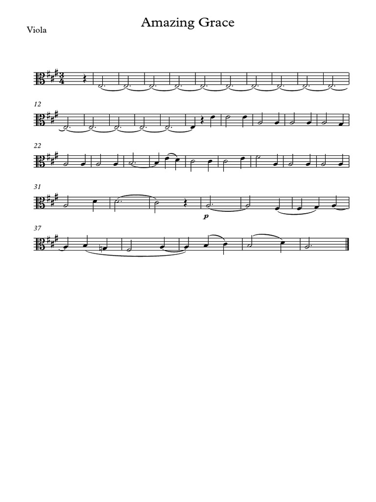 Amazing Grace - Viola | PDF