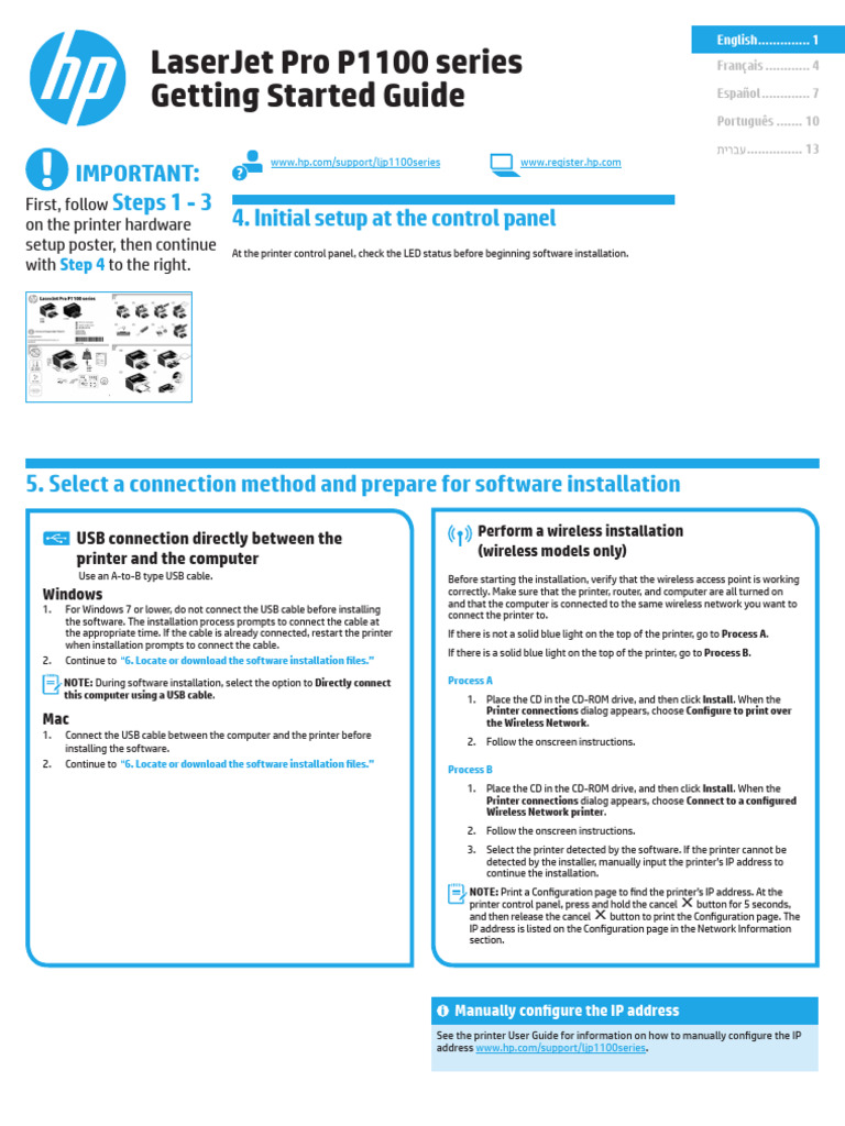 HP LaserJet P1102 Driver Installation Guide | PDF | Installation ...