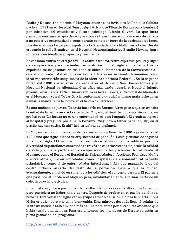 Radio Desate | PDF | Radiodifusión | Salud mental