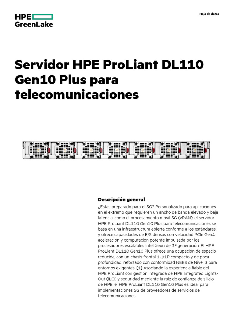 HPE ProLiant DL110 Gen10 Plus Telco server-PSN1013324922ESES | PDF ...