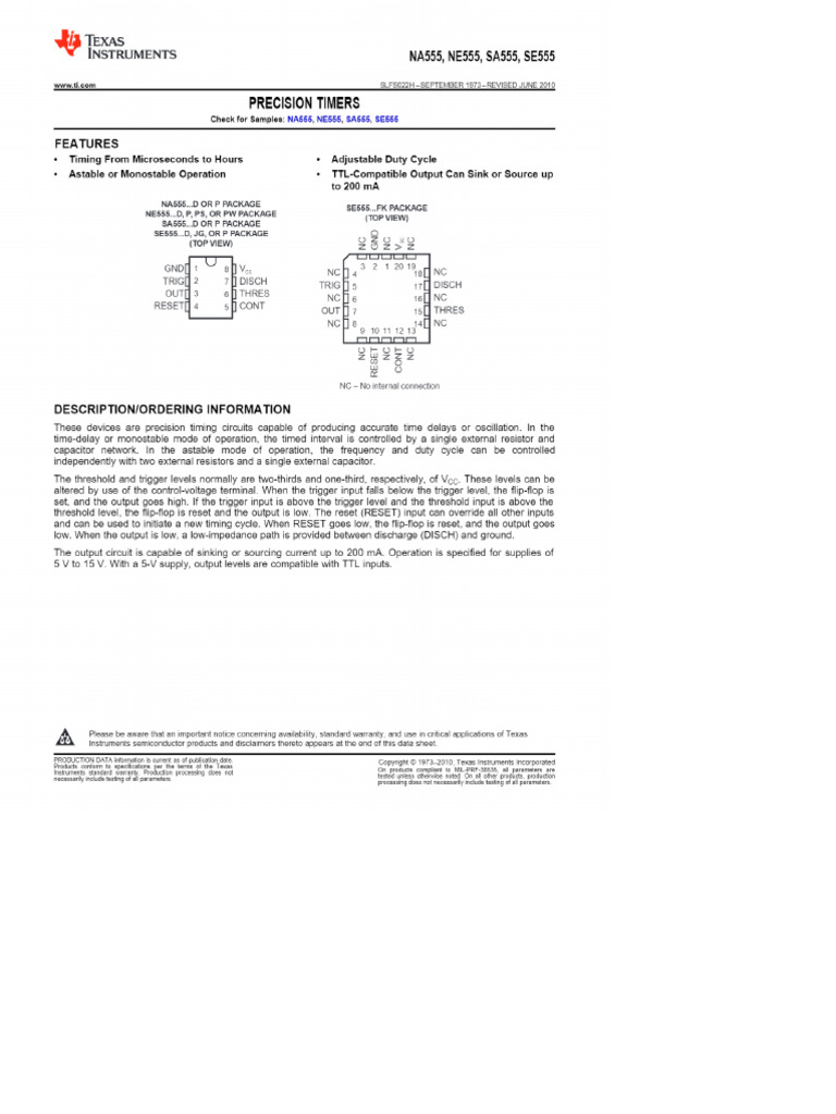 NE555 PDF, NE555 Description, NE555 Datasheet, NE555 View - ALLDATASHEET | PDF