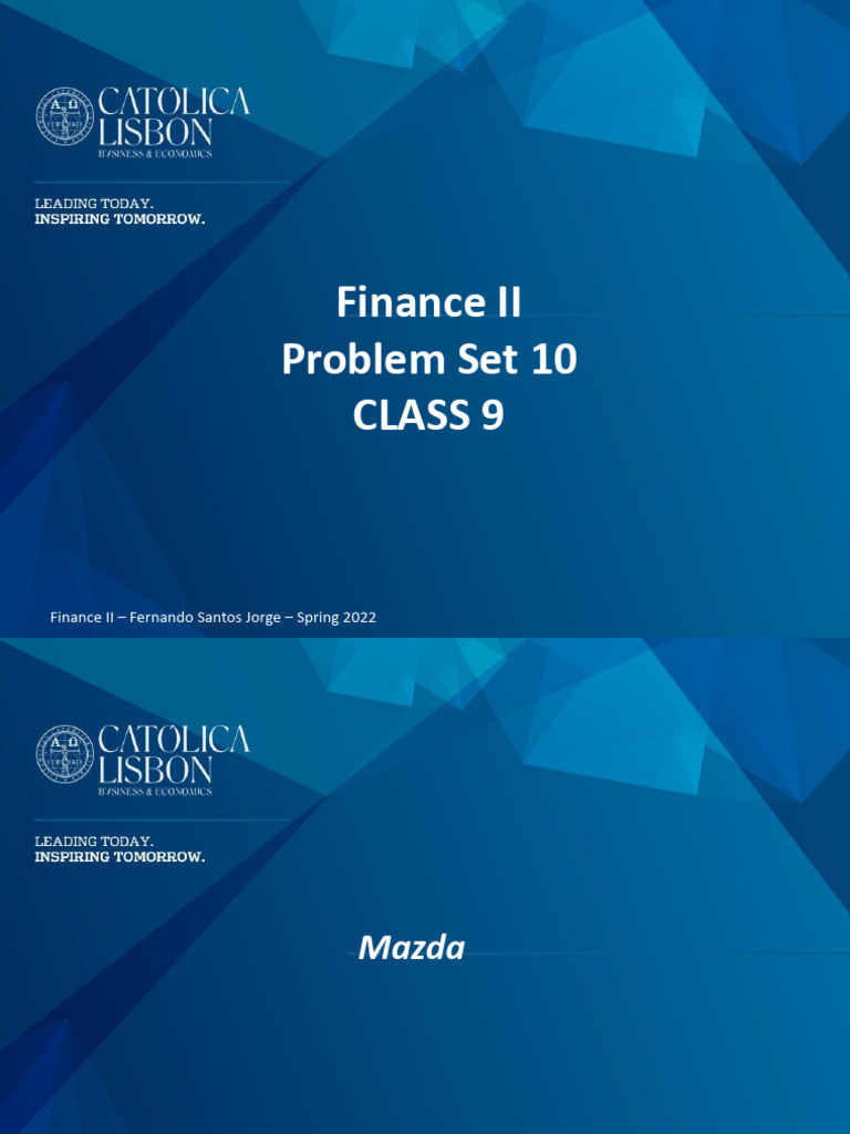 2022 Spring Finance II PS10 - Class 9 and Class 10 | Download Free PDF ...