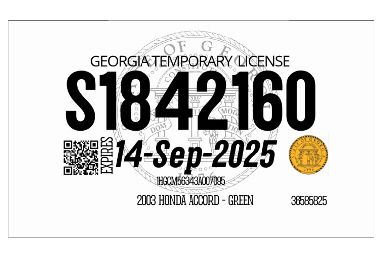 Georgia Temporary License - 20240514 - 161214 - 0000 | PDF