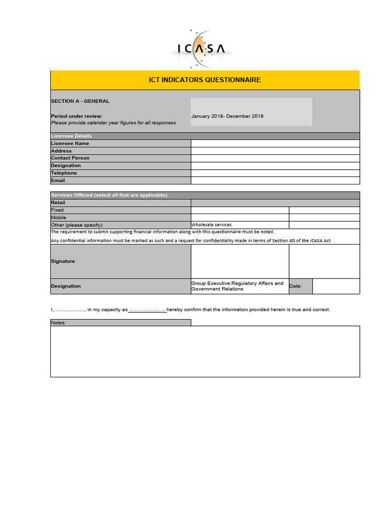 2018-ITU-Long-Questionnaire | PDF | Internet Access | Mobile Broadband