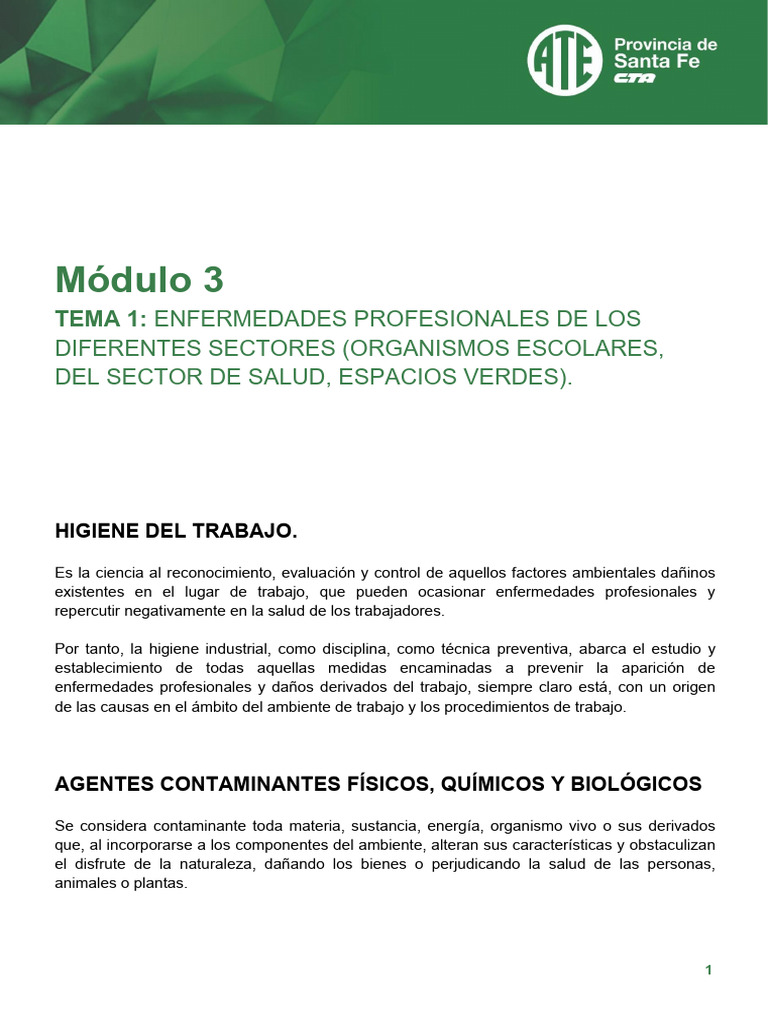 LDOP 2021 - Modulo3 - Tema - Riesgos fisico quimicos y biologicos | PDF ...