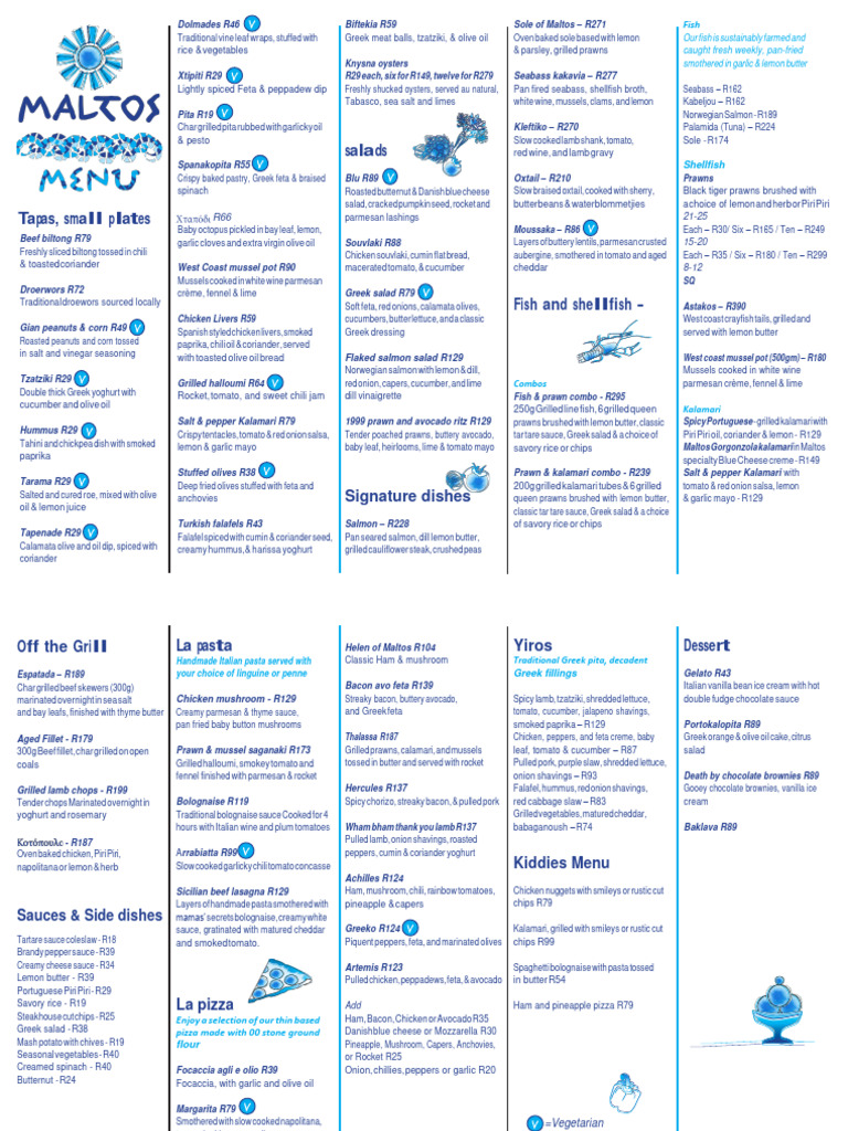 maltos-restaurant-menu-2021 | PDF | Grilling | Sauce
