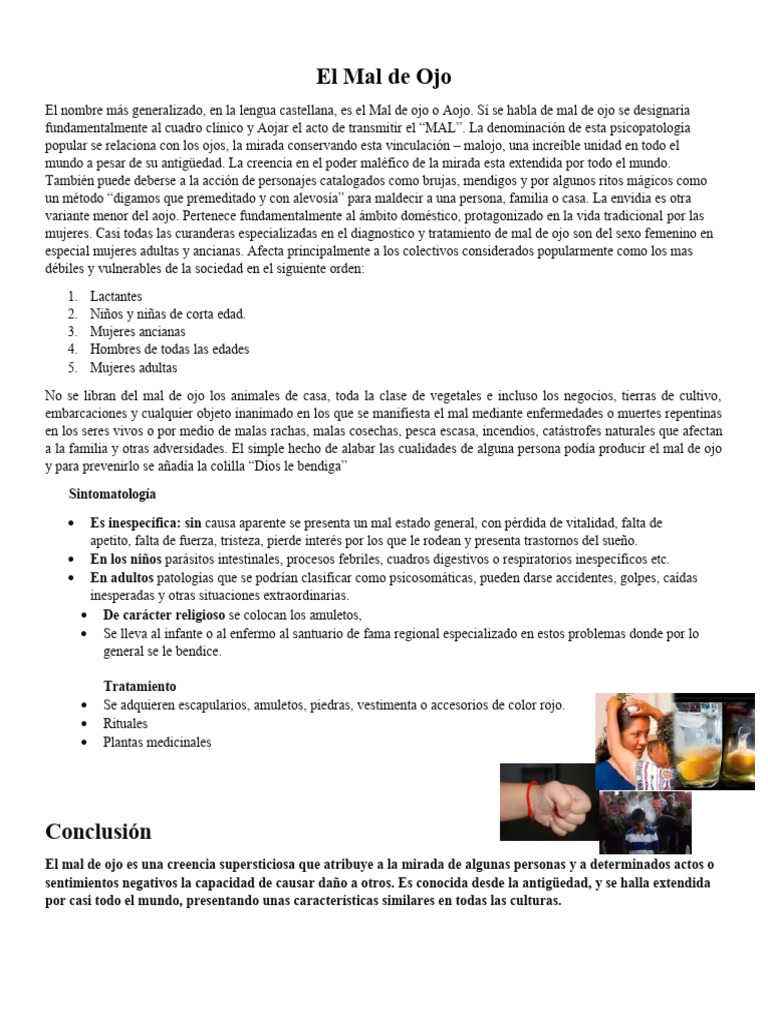 Creencias y Curación del Mal de Ojo | PDF | Salud y bienestar
