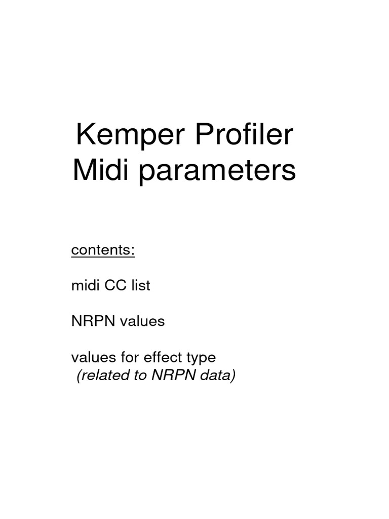 kemper-midi-data | PDF | Equalization (Audio) | Sound Technology