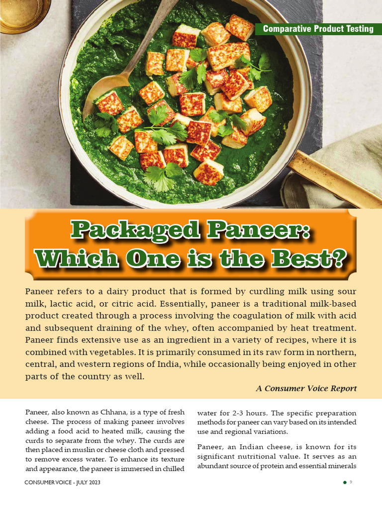 Packaged Paneer | PDF | Cheese | Dairy