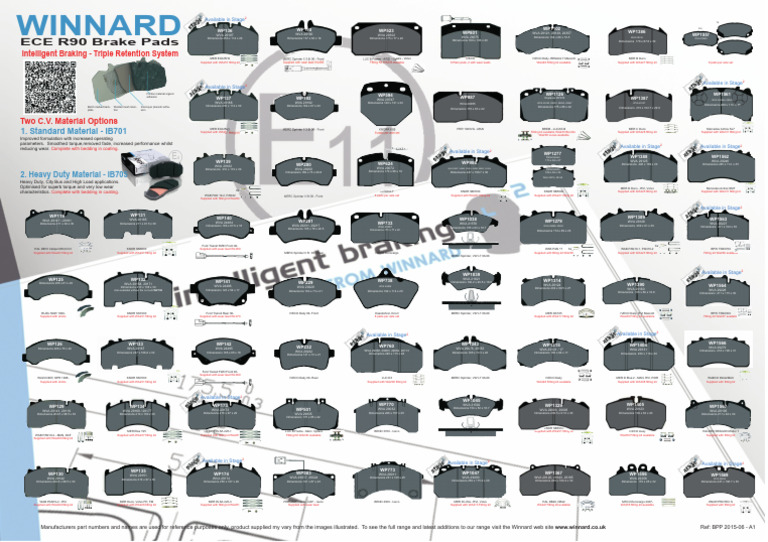 Winnard Brake Pads Catalogue Overview | PDF | Vehicle Industry | Vehicles
