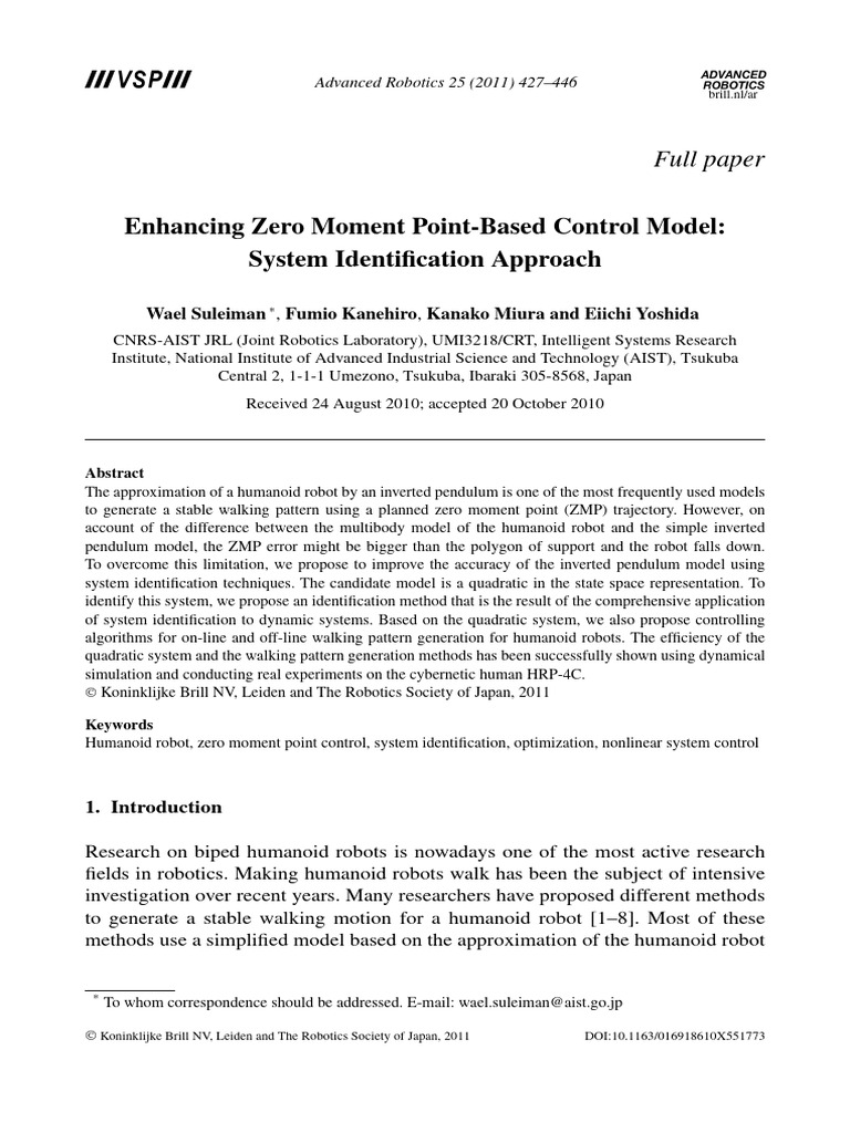Enhancing Zero Moment Point-Based Control Model 2011 | PDF | Control ...