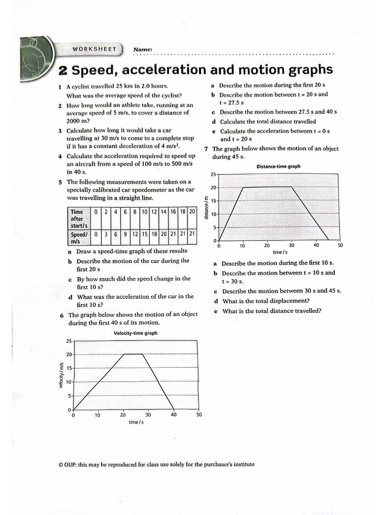 Physics Speed and Velocity Graph | PDF