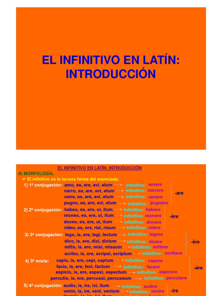 El Infinitivo en Latín: Morfología y Sintaxis | PDF | Unidades ...
