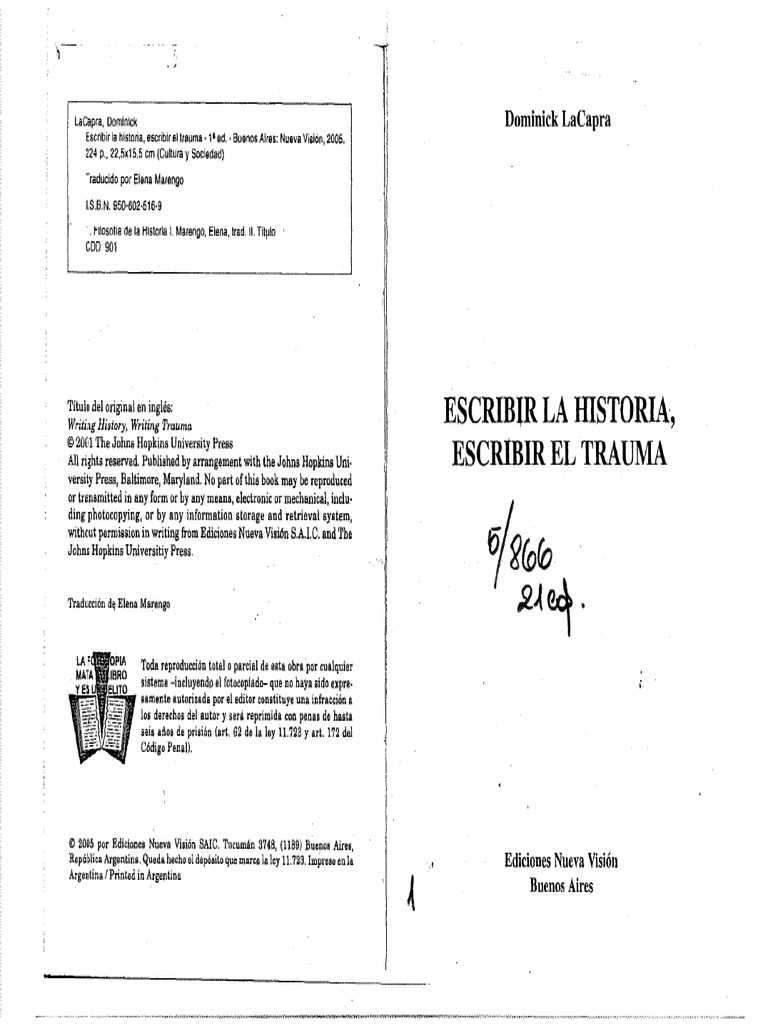 Dominick-Lacapra-Escribir-La-Historia-Cap 1 | PDF Dominick-Lacapra-Escribir-La-Historia-Cap 1 | PDF