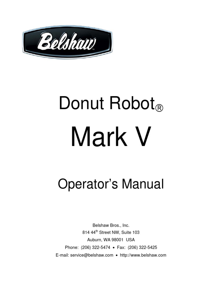 Belshaw Adamatic Manual Mark5 0908 | PDF | Lubricant | Thermostat