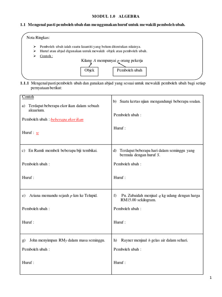 (Modul) - Pengenalan Algebra | PDF